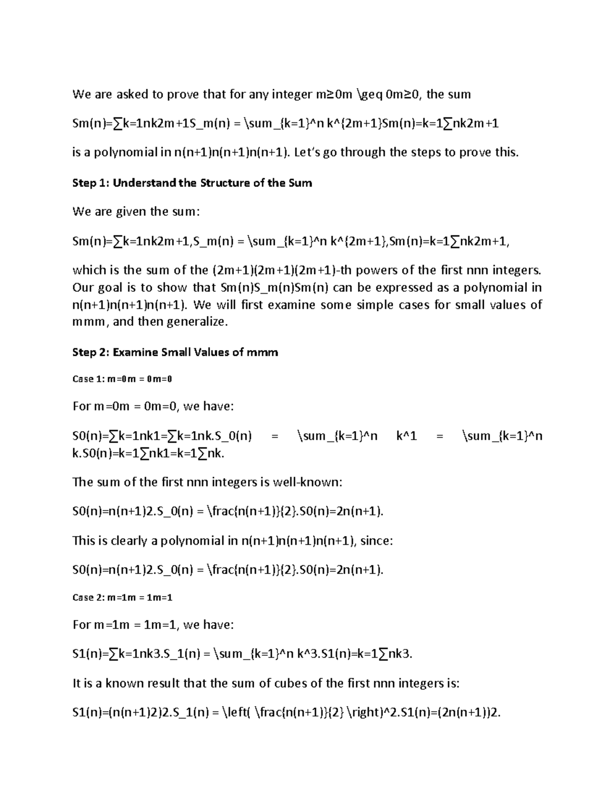 Proof of Polynomial Representation for Sums of Integer Powers - Studocu