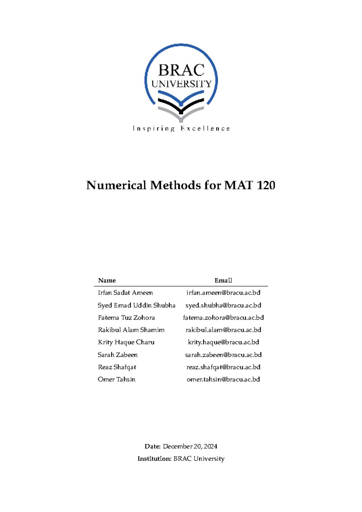 Numerical Methods Overview for MAT 120: Key Concepts and Techniques ...