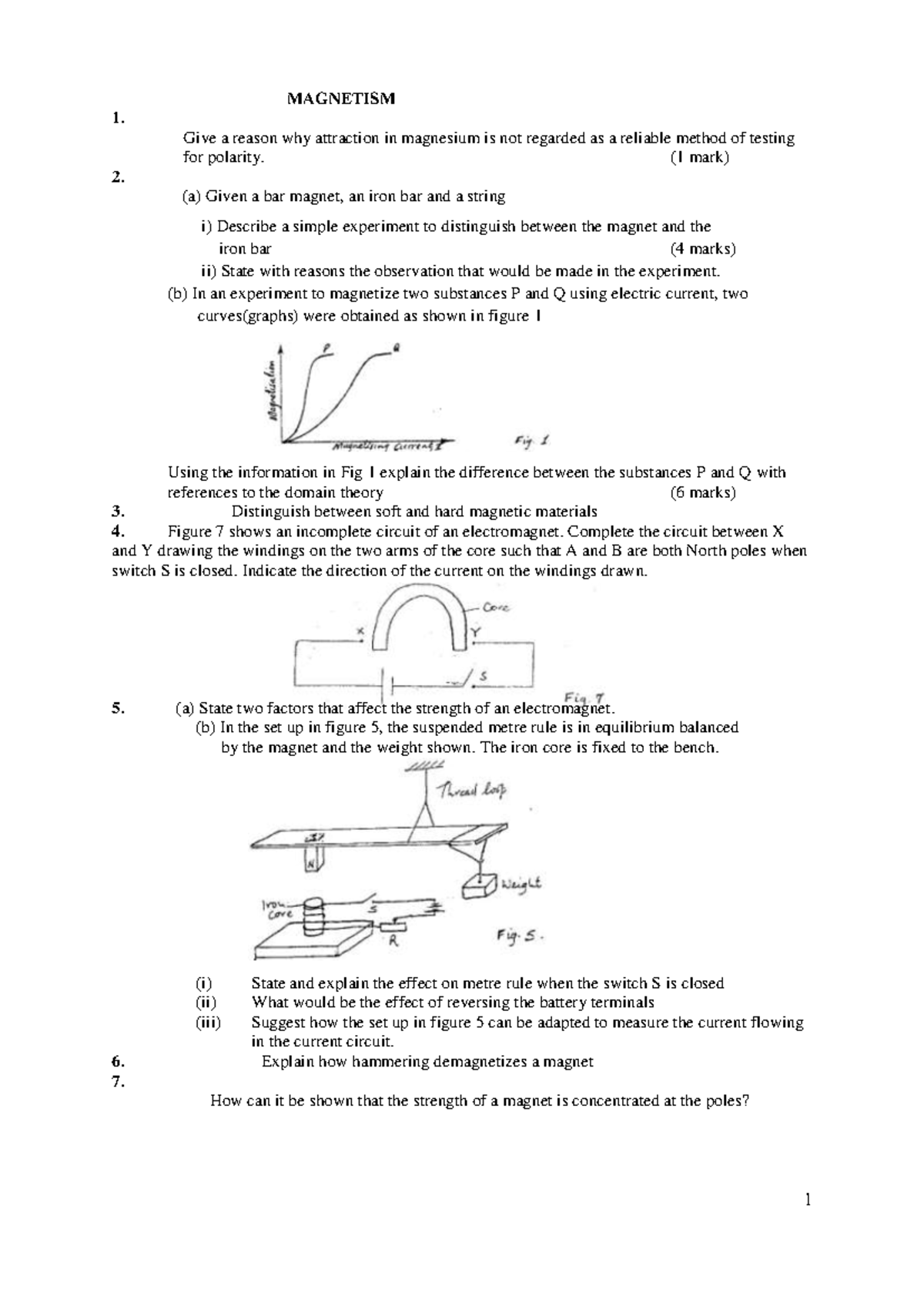 Magnetism: Conceptual Questions & Experiments Overview - Studocu