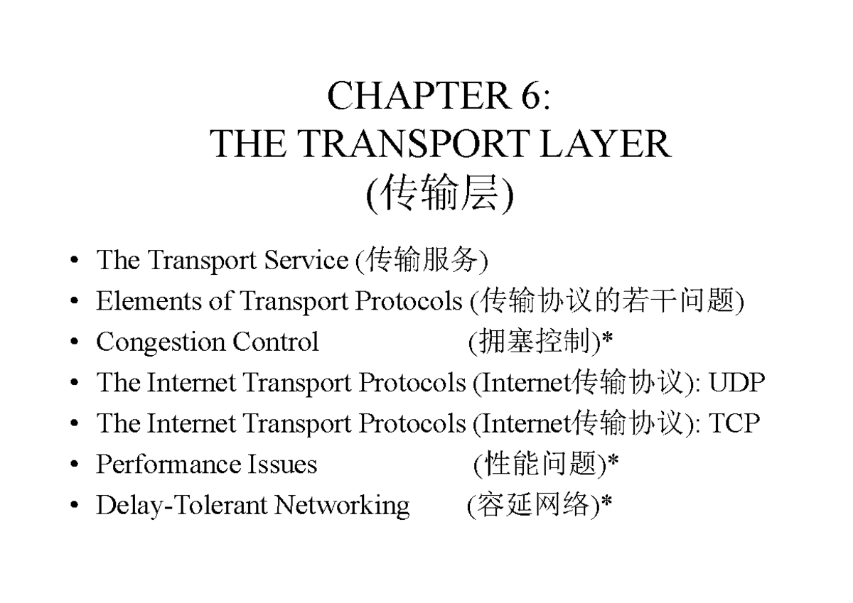 Lec6 - The Transport Layer: Understanding Transport Protocols and ...