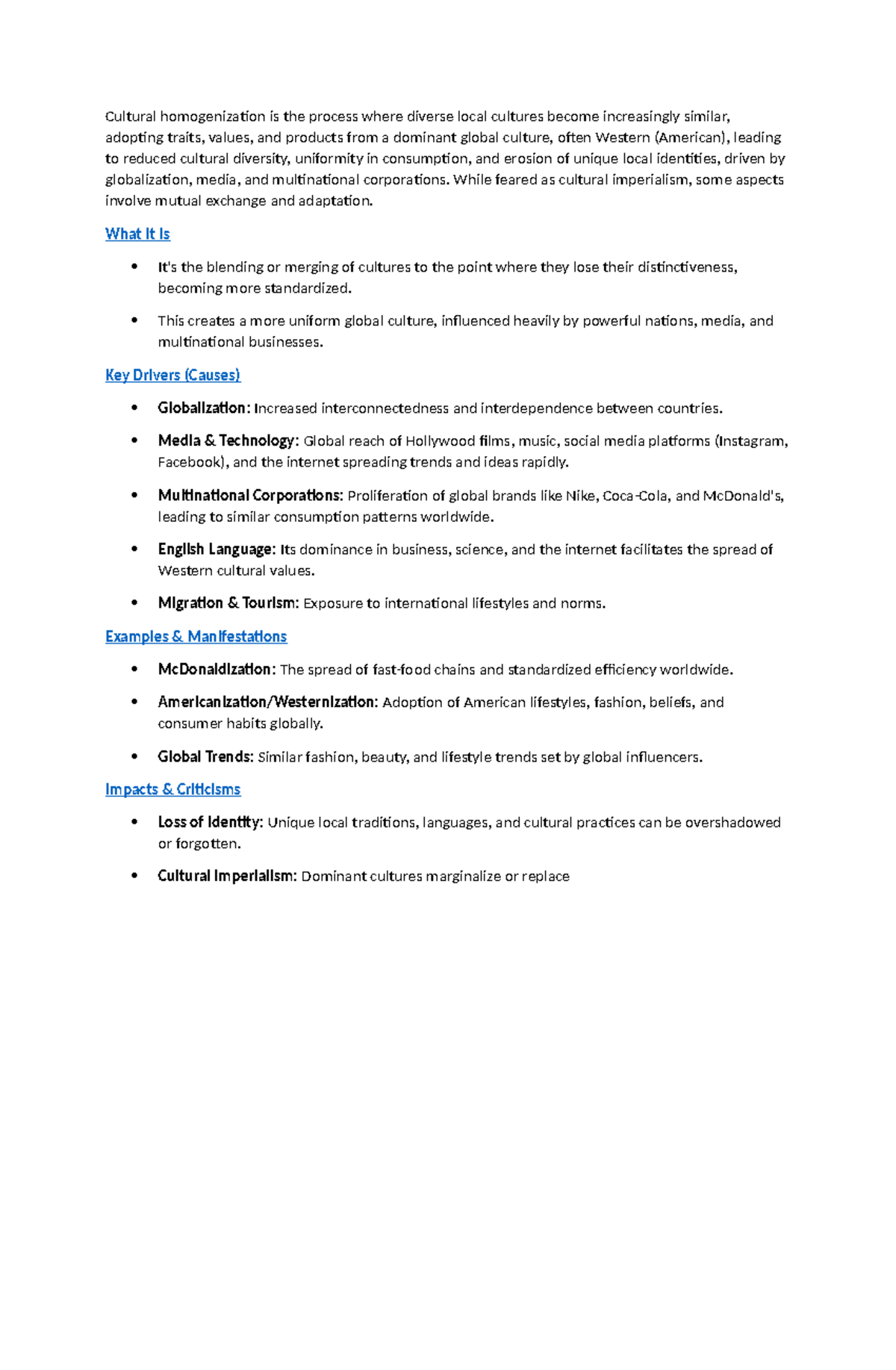 Cultural Homogenization: Understanding Globalization's Impact on ...