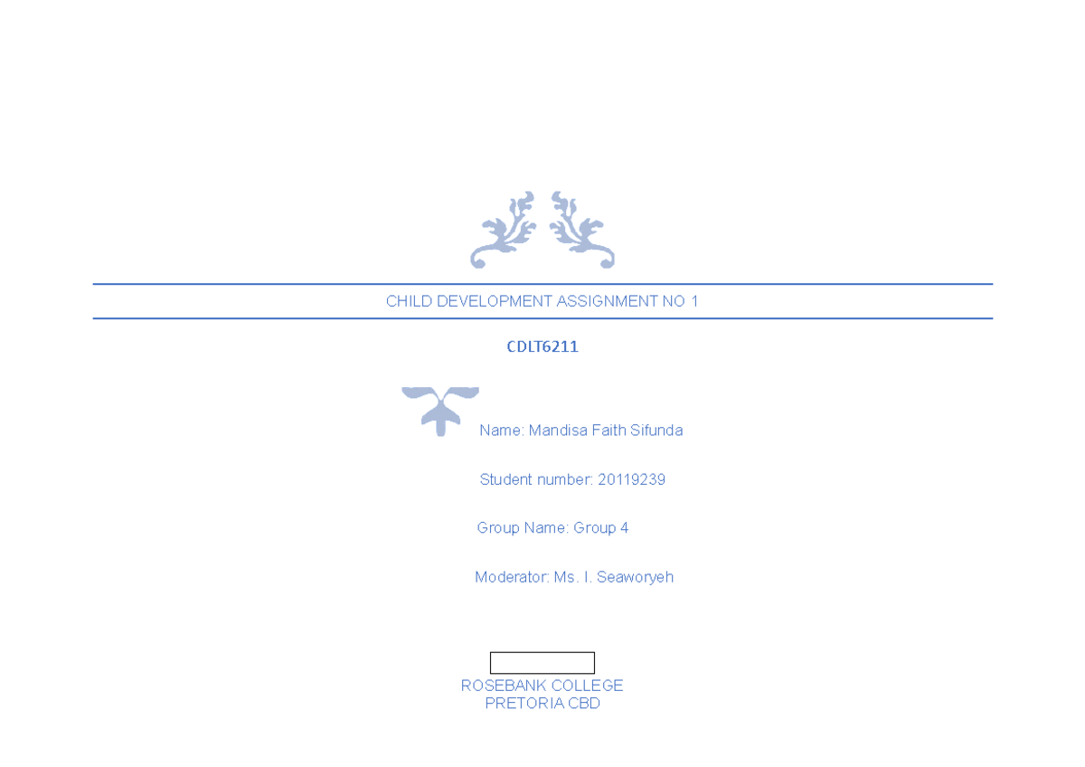 CDLT6211 - Child Development Assignment 1: Cognitive Theories Analysis ...