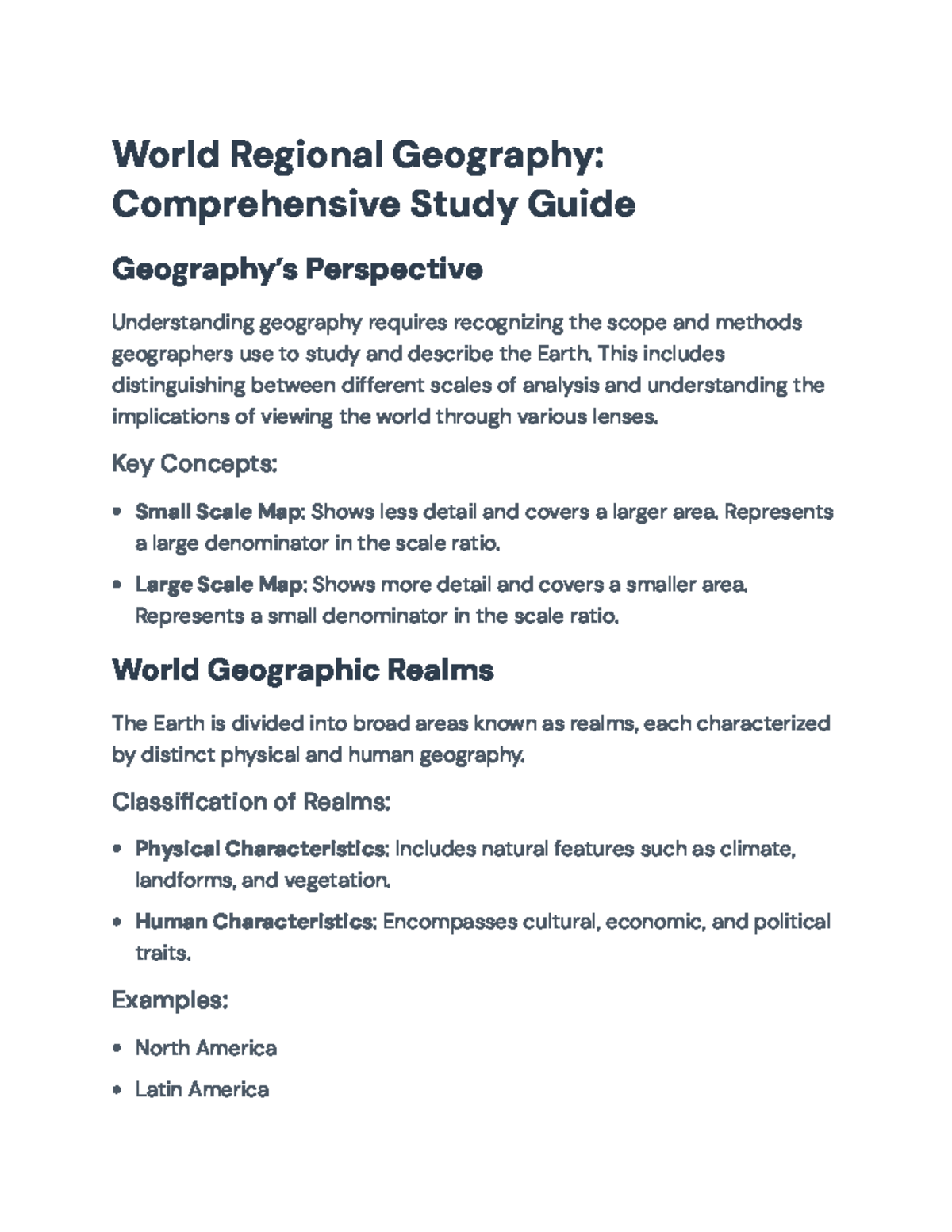 World Regional Geography Study Guide: Key Concepts & Regions - World ...