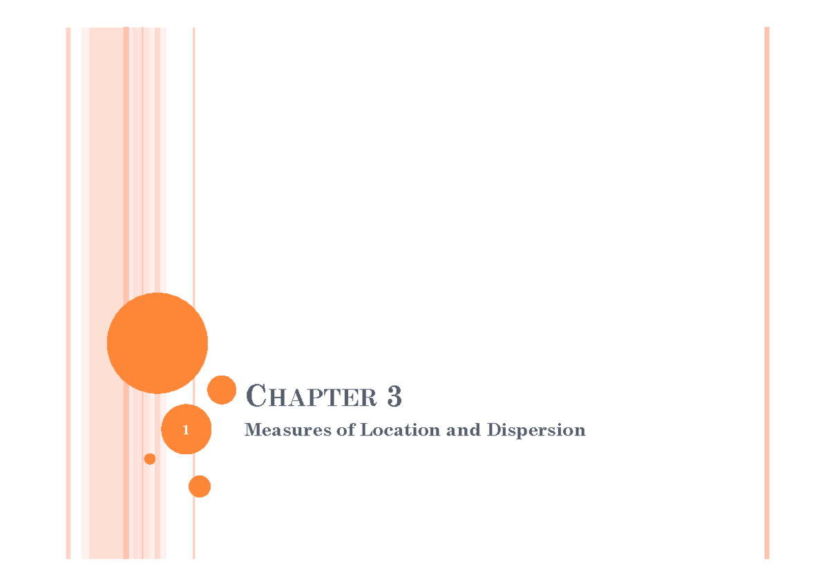 Ch 3 - Measures of Location & Dispersion (X3 & X5) - Studocu