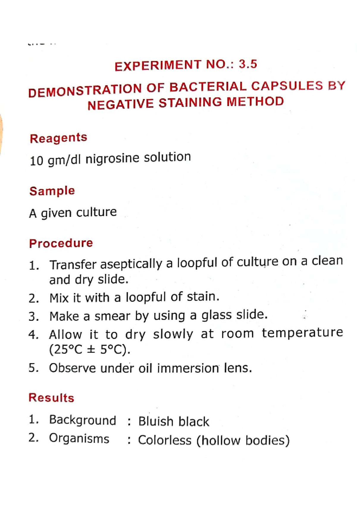BIO 101: Negative Staining & Spore Staining Methods Lab Report - Studocu