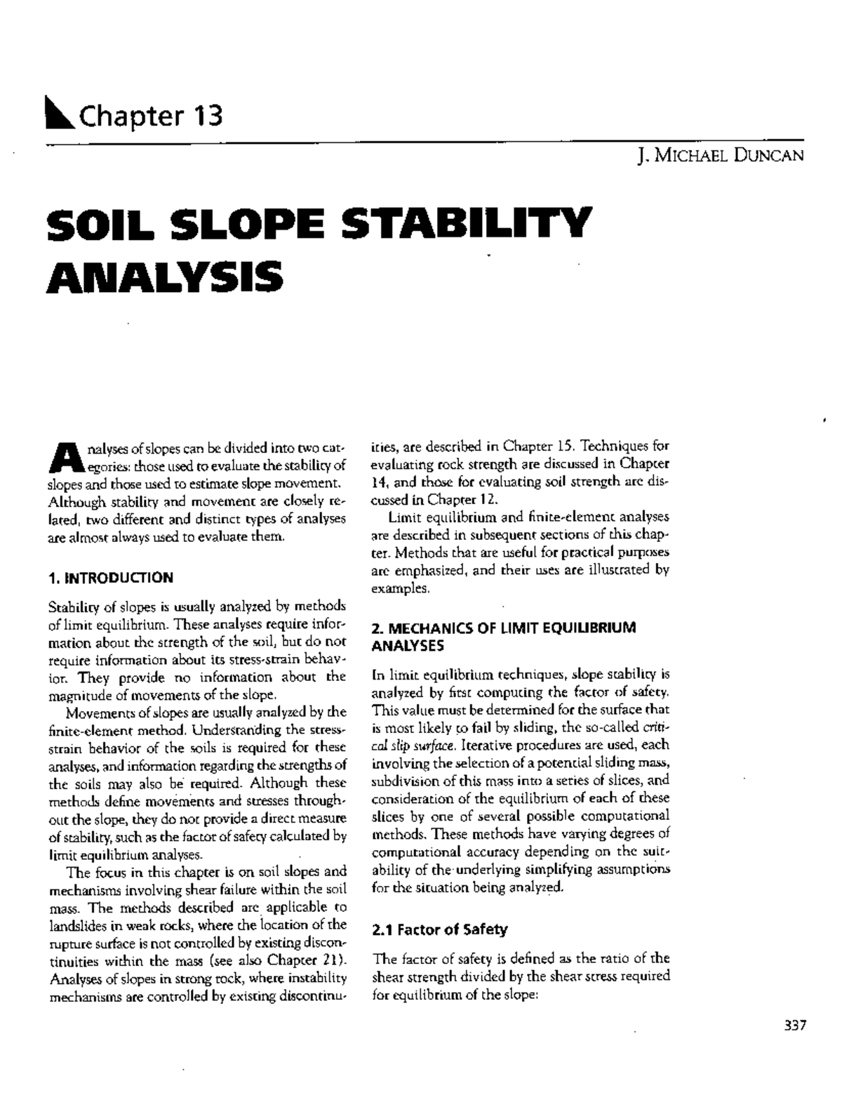 Sr247-013 - geology - 6,Chapter 13 J. MICHAEL DUNCAN SOIL SLOPE ...