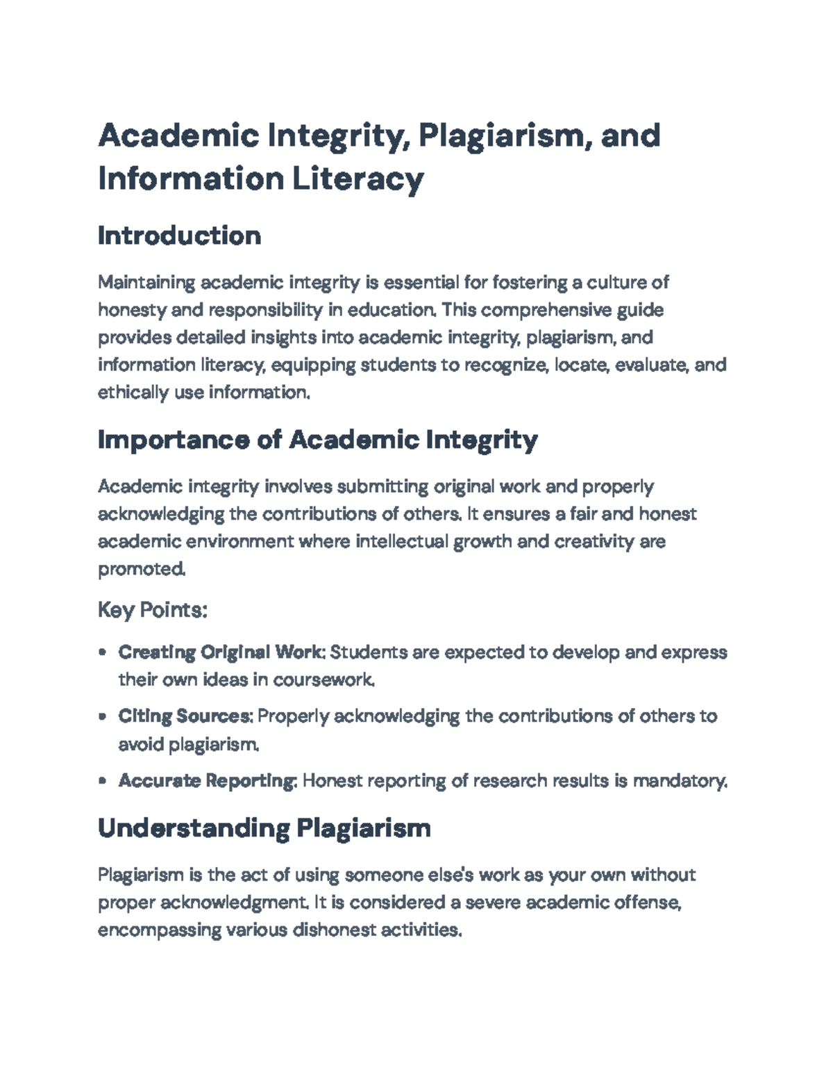 Academic Integrity & Plagiarism: Essential Guide for Students (ENG 101 ...