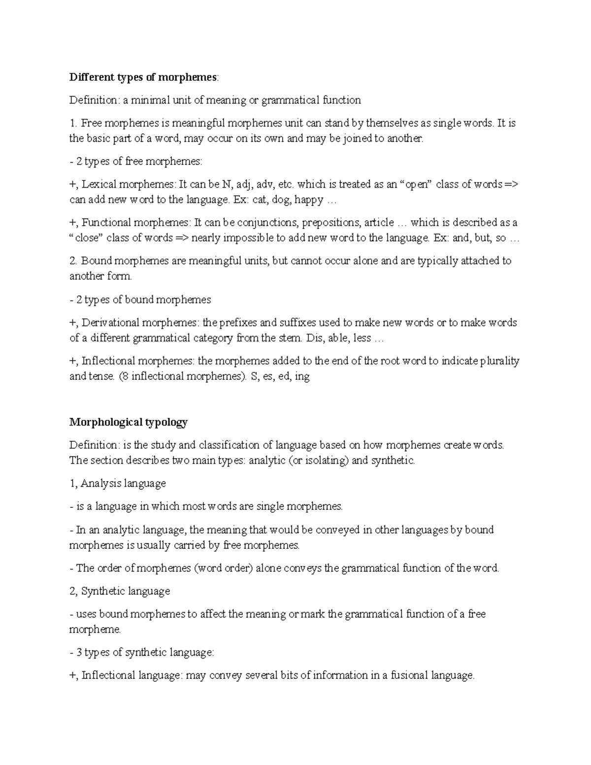 Different Types of Morphemes: Definitions and Examples (Linguistics 101 ...
