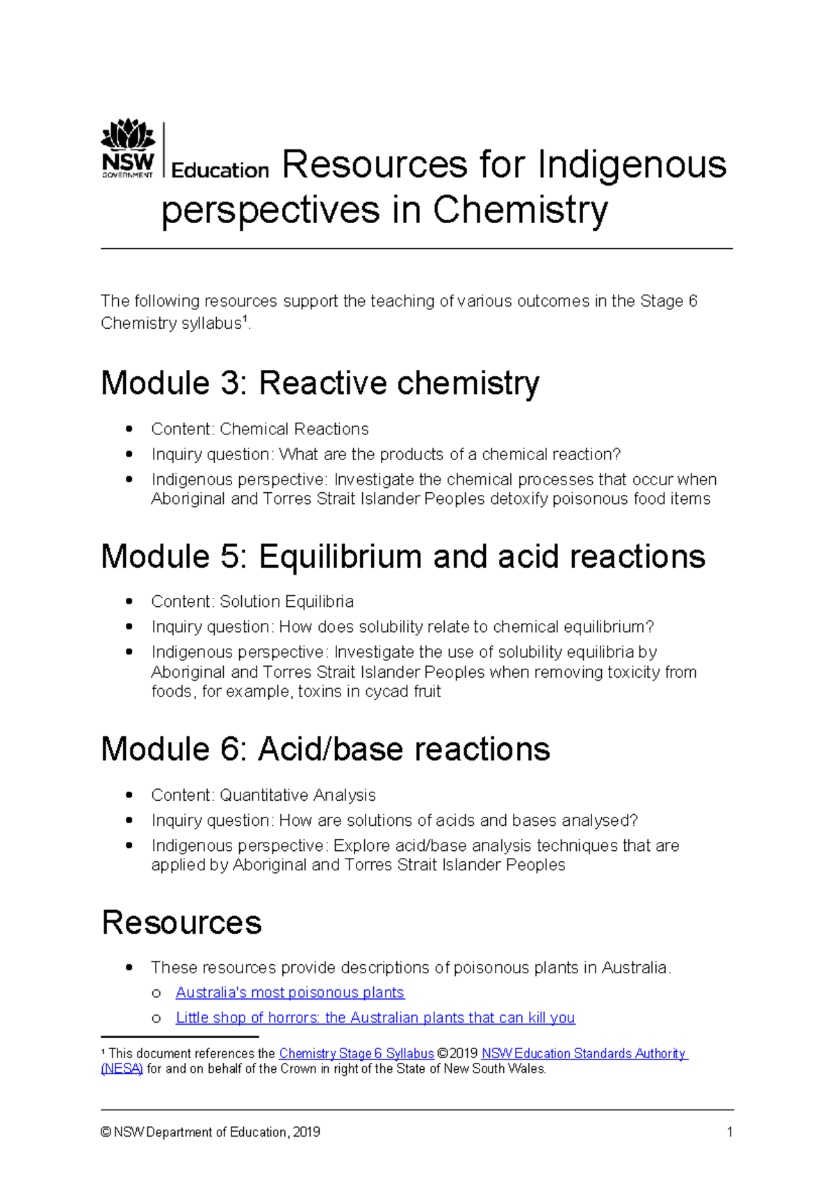 Indigenous Perspectives in Chemistry Resources for Stage 6 - Studocu