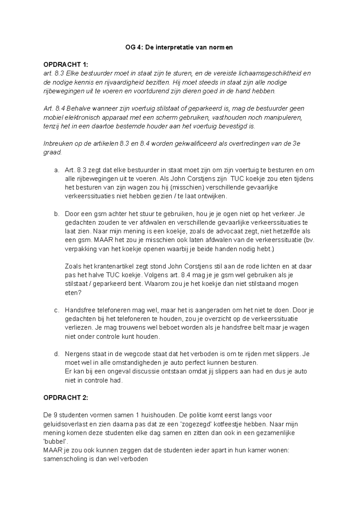 OG 4: Interpretatie van Normen en Rechtsregels in de Praktijk - Studocu