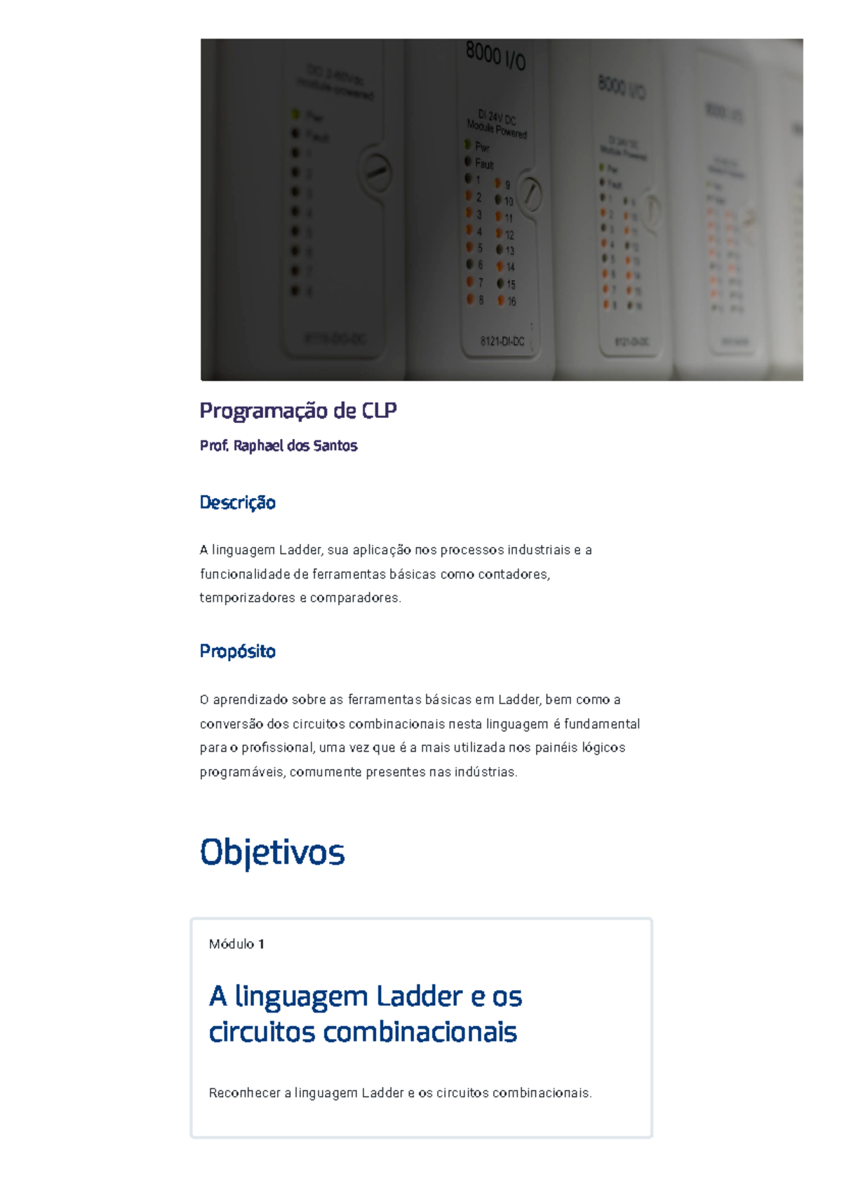 Programação Ladder para Controladores Lógicos Programáveis (CLP) - Studocu