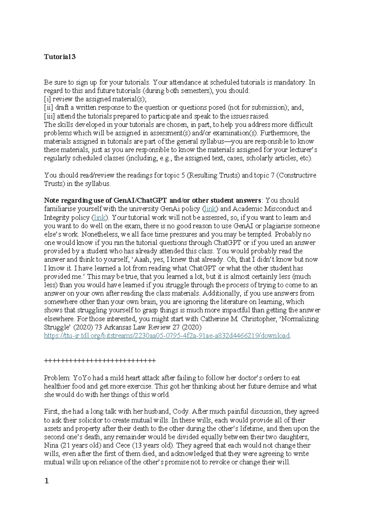 Tutorial 3: Preparing for Effective Participation in Class Discussions ...