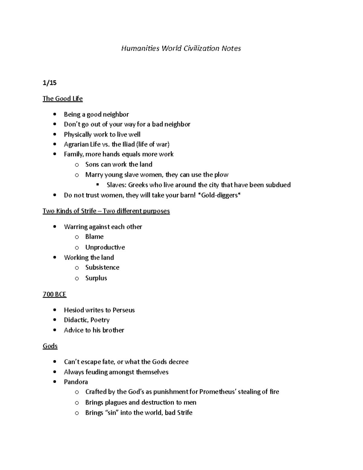 Humanities World Civilization Notes: Insights & Key Themes - Studocu