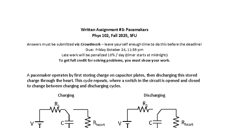 Phys 102 Written Assignment: Pacemakers Q5 Corrections, Fall 2025 - Studocu