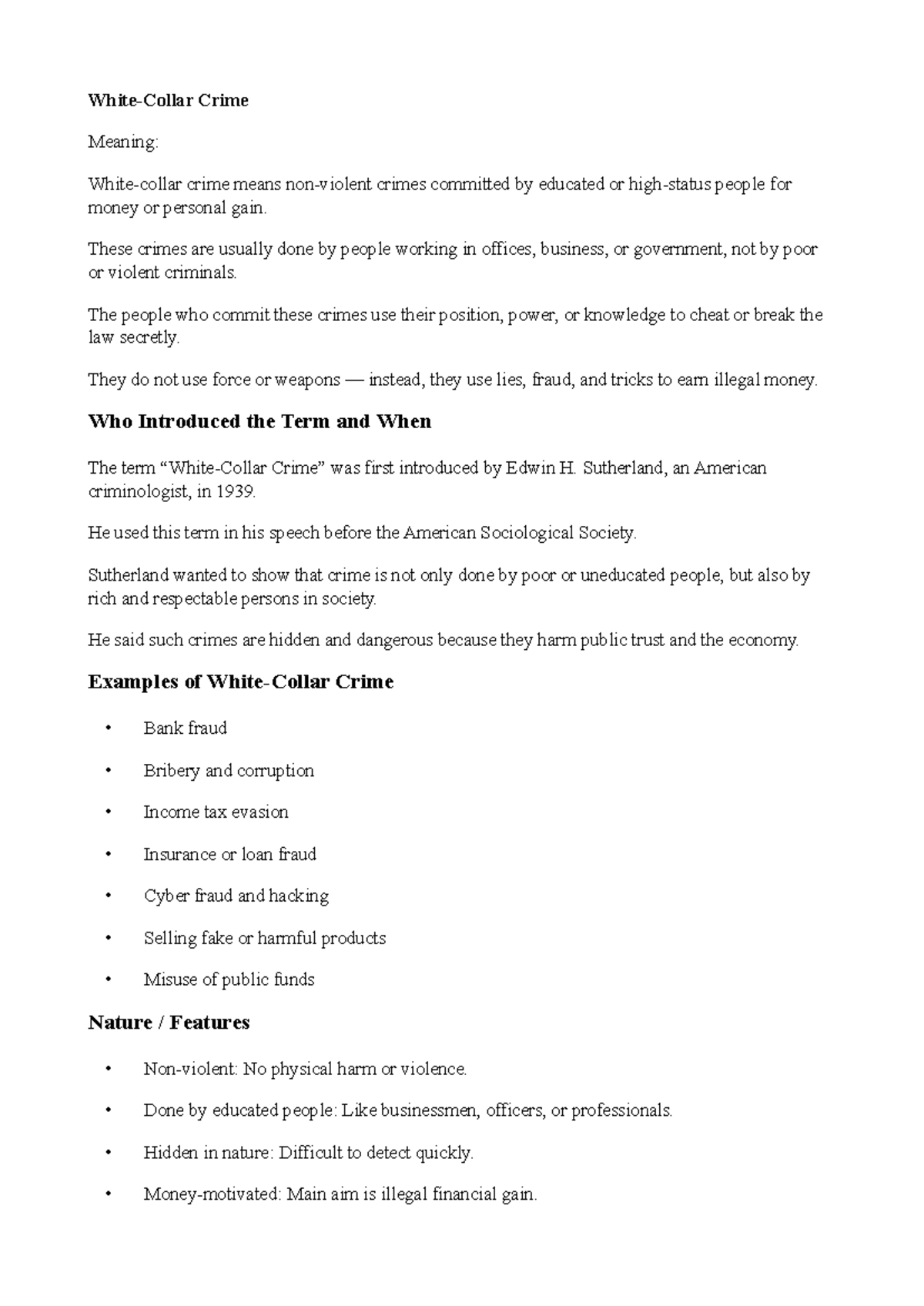 White-Collar Crime Explained: Definition, History & Examples - Studocu