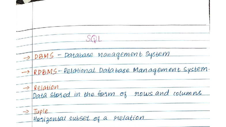 MySQL Database Management System Notes - SQL Concepts and Commands ...