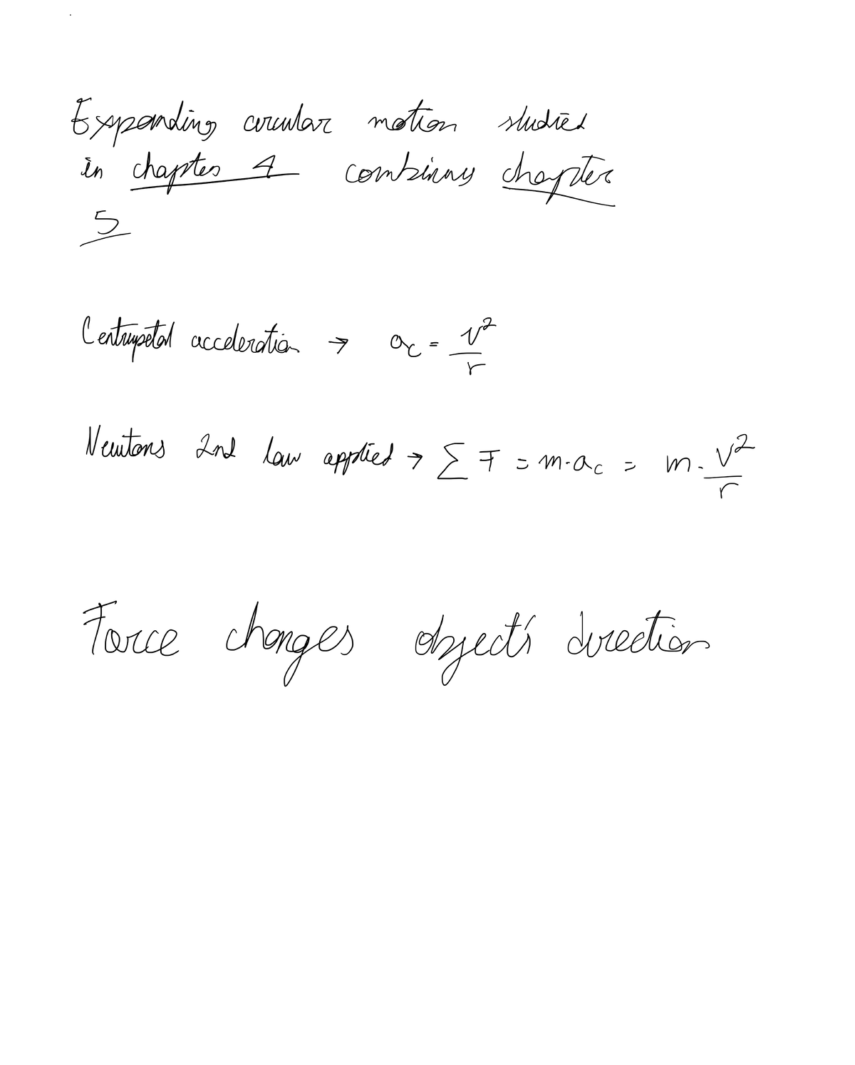 PHYS 204 Chapter 6 - Circular Motion & Centripetal Acceleration Notes ...