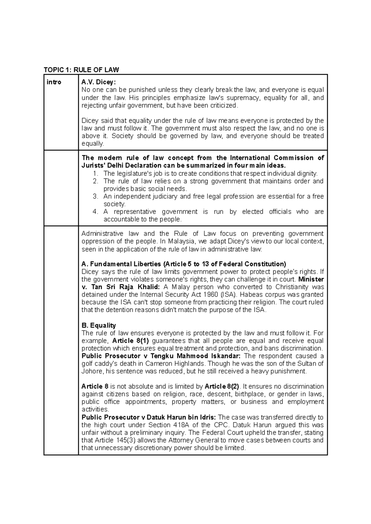 Administrative Law Notes - Final Exam: Rule of Law & Discretionary ...