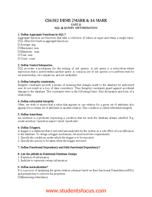 Rdbms Notes - RELATIONAL DATABASE MANAGEMENT SYSTEM UNIT - I ...