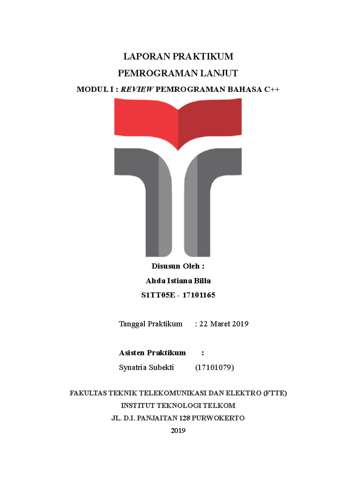 Laprak Prolan Modul 1 - LAPORAN PRAKTIKUM PEMROGRAMAN LANJUT MODUL I ...