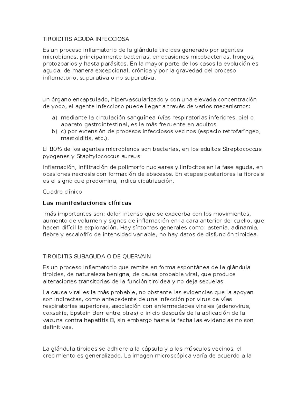 Tiroiditis Aguda Infecciosa - TIROIDITIS AGUDA INFECCIOSA Es un proceso ...