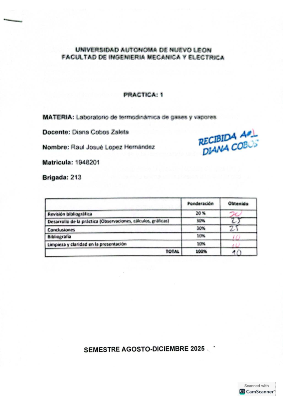 Práctica 1: Termodinámica de Gases y Vapores - Laboratorio 2025 - Studocu