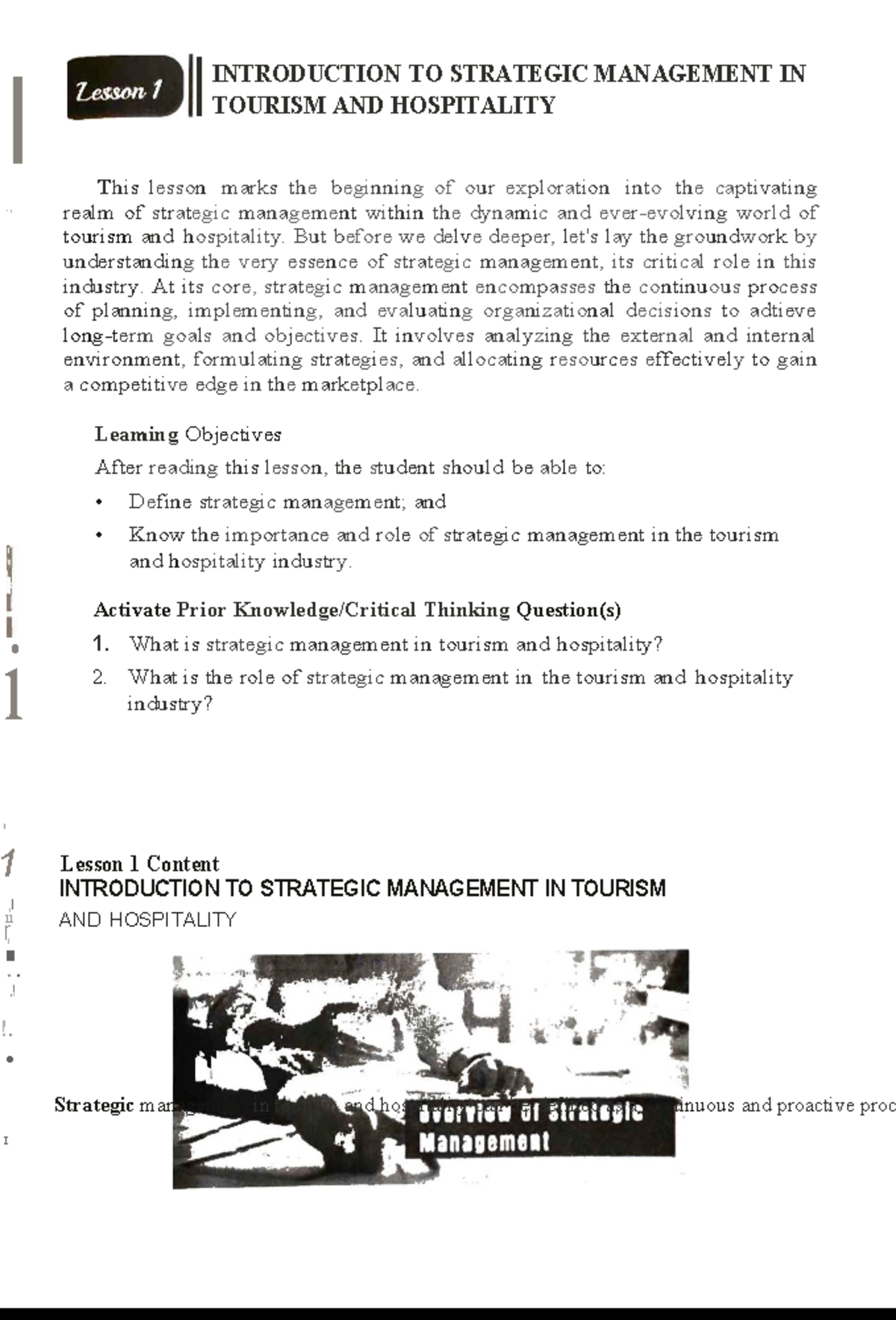 STRM 101: Introduction to Strategic Management in Tourism & Hospitality ...