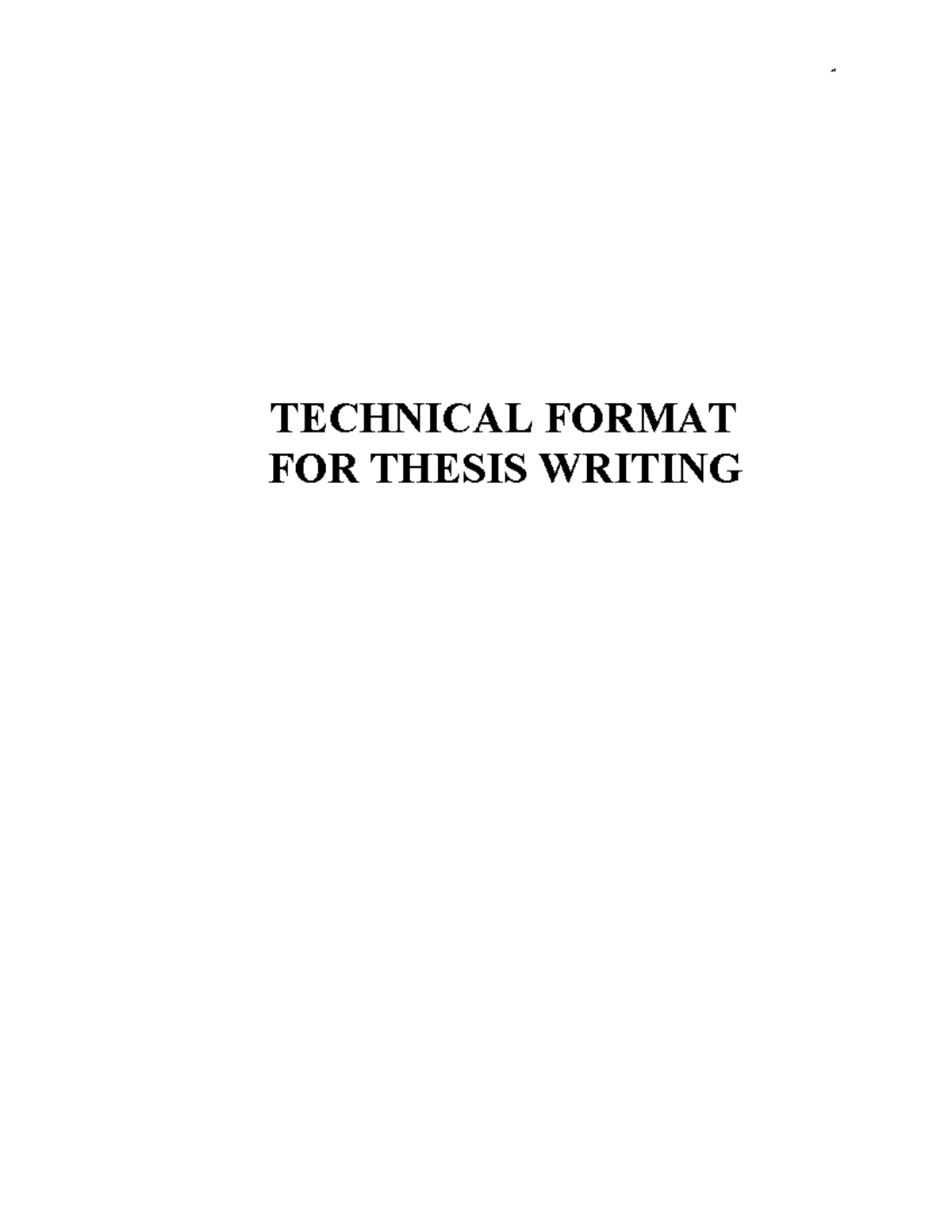 Technical Format Guidelines for Thesis Writing (IRF) - Studocu