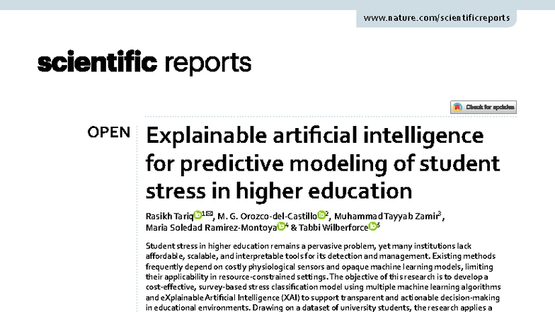Explainable AI for Predicting Student Stress Levels in Higher Education ...