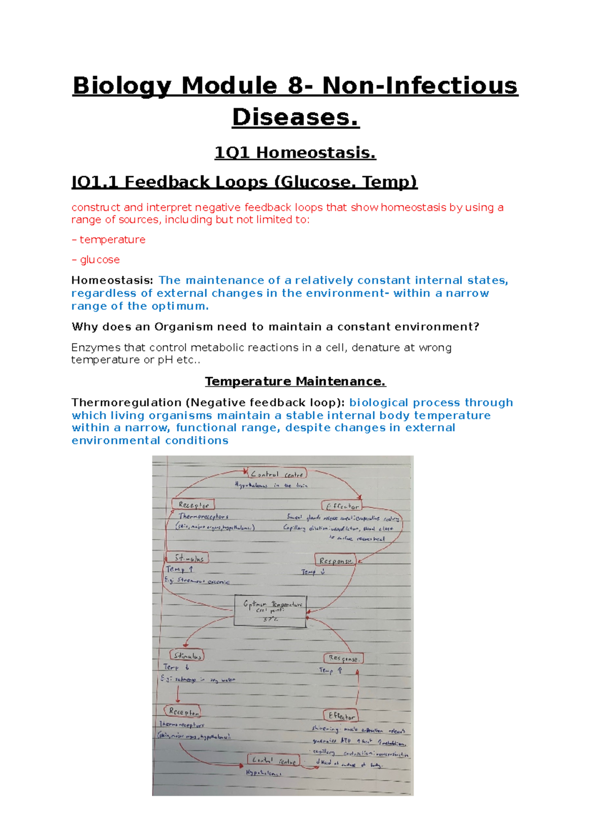 Biology Module 8 - Homeostasis and Disease Mechanisms - Studocu