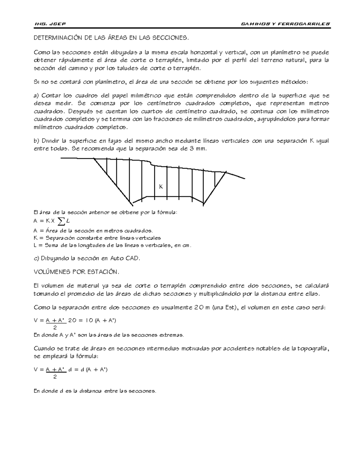 Apuntes de Curva Masa: Métodos para Determinación de Áreas y Volúmenes ...
