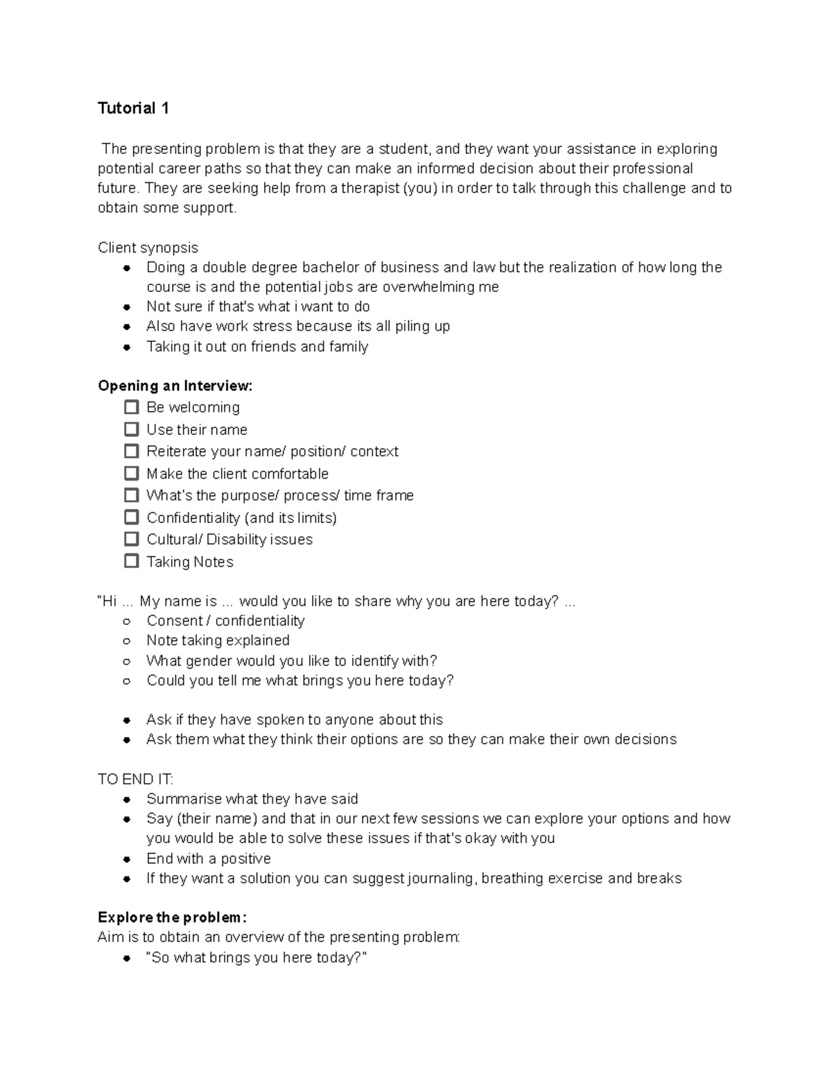 Counselling Skills and Techniques: Tutorial Lessons on Client ...