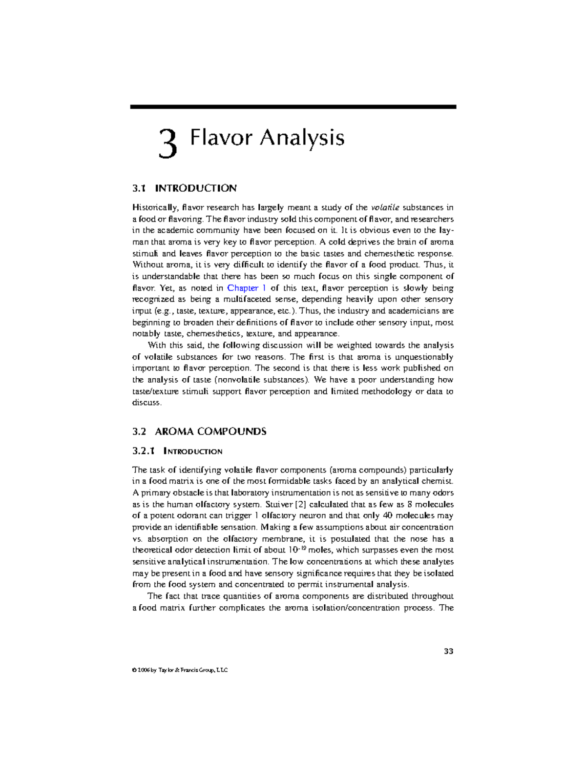 Chapter 3 - flavors - 33 3 Flavor Analysis 3 INTRODUCTION Historically ...