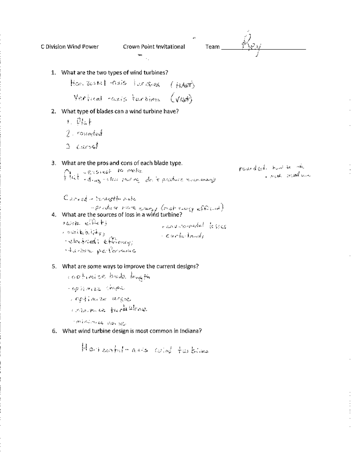 C Wind Power Exam - Key Concepts and Answers - Studocu