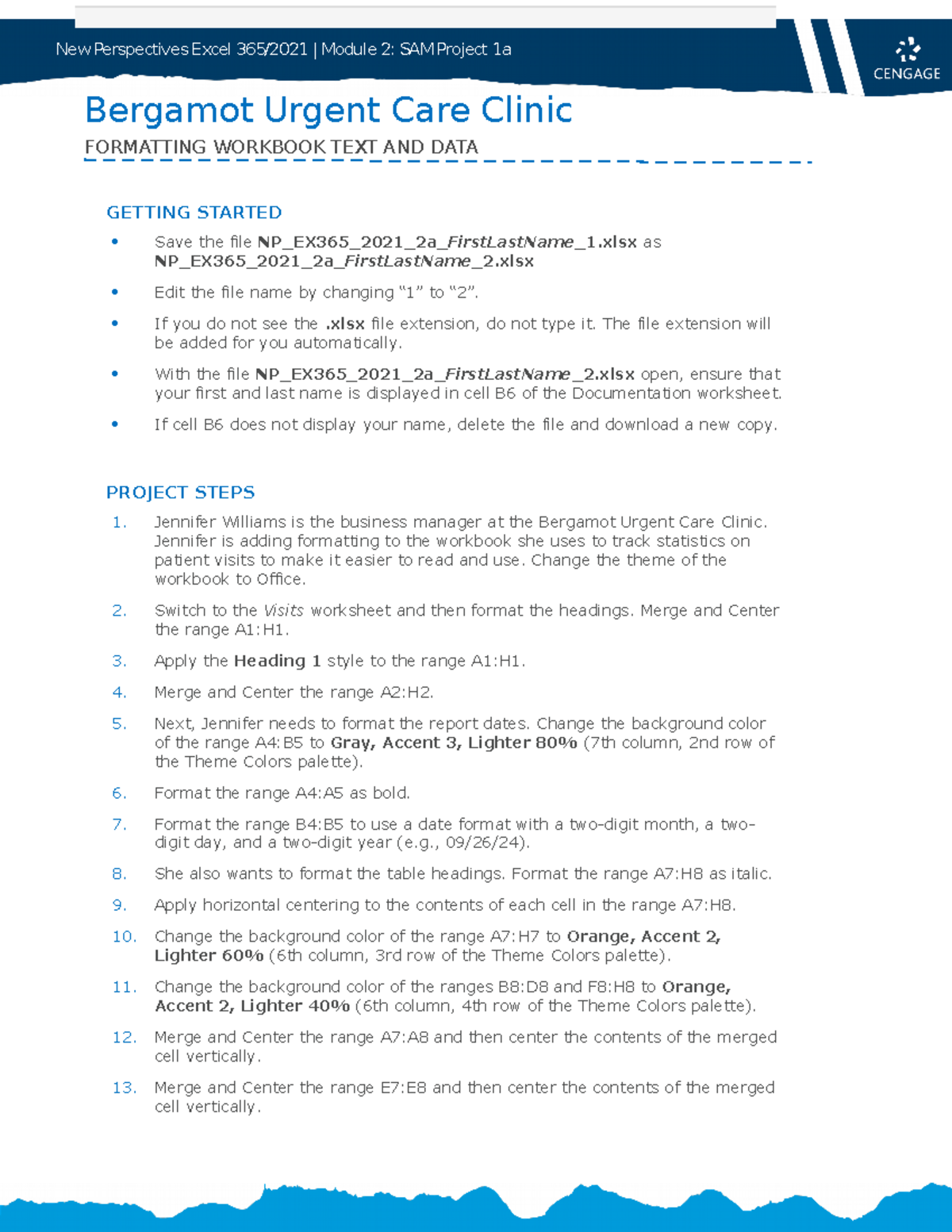 NP EX365 2021 Module 2: SAM Project 1a Instructions Guide - Studocu