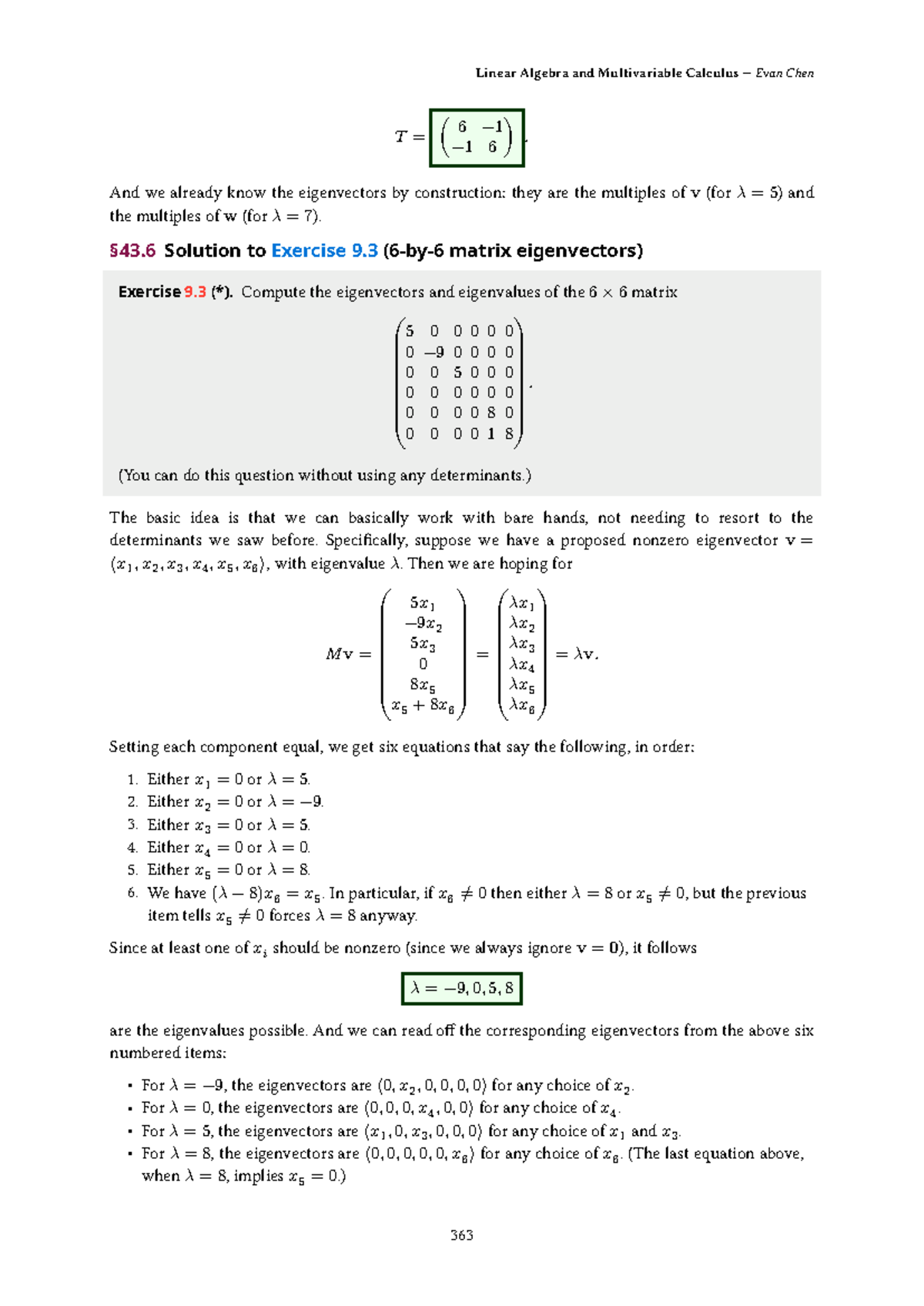 Linear Algebra & Multivariable Calculus: Eigenvectors & Eigenvalues ...