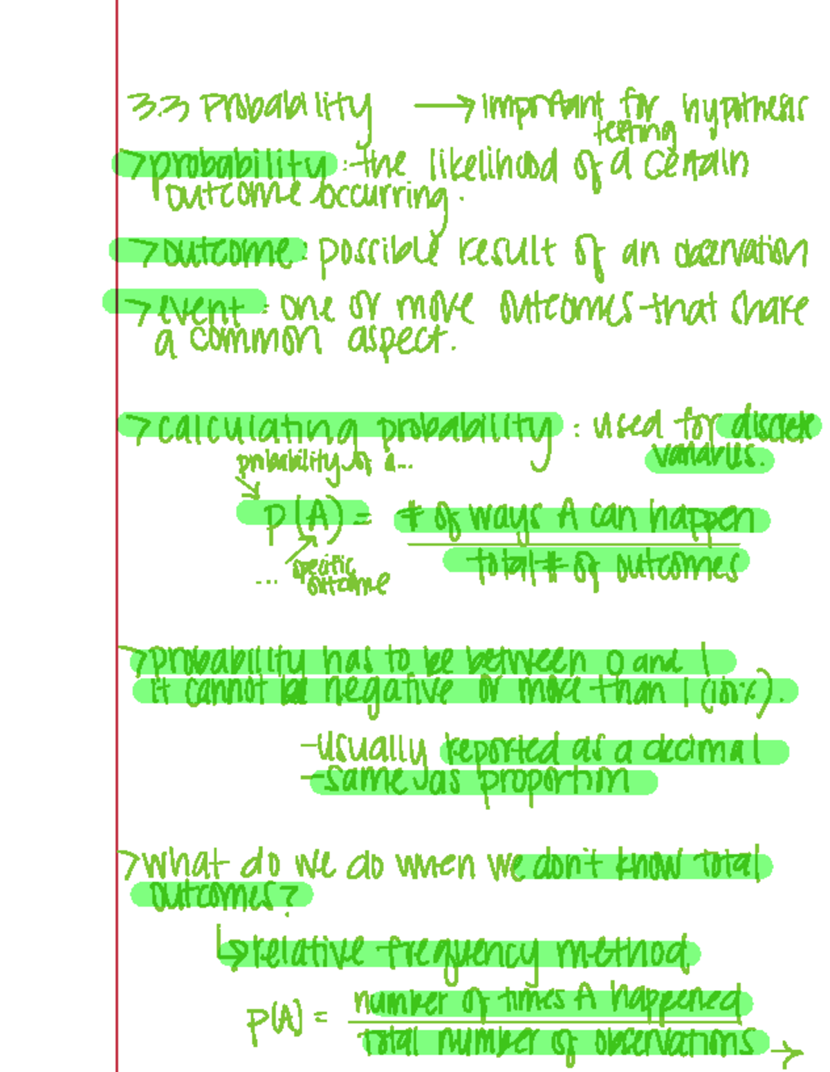 Statistics 101: Lecture Notes on Probability Outcomes and Events - Studocu
