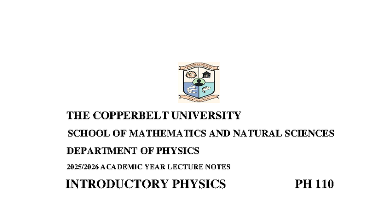 PH 110 Lecture Notes: Chapter 1 - Introduction to Physics (2025) - Studocu