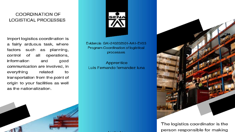 COORDINATION OF LOGISTICAL PROCESSES - Folleto - Studocu