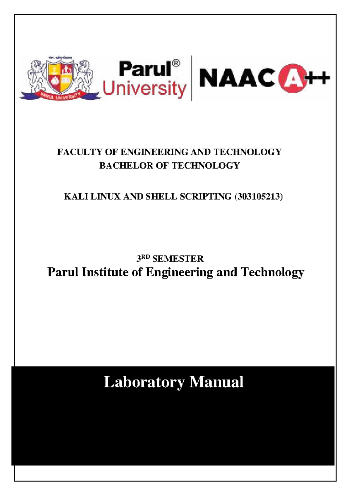LAB Manual for KALI LINUX & SHELL SCRIPTING (303105213) - Studocu