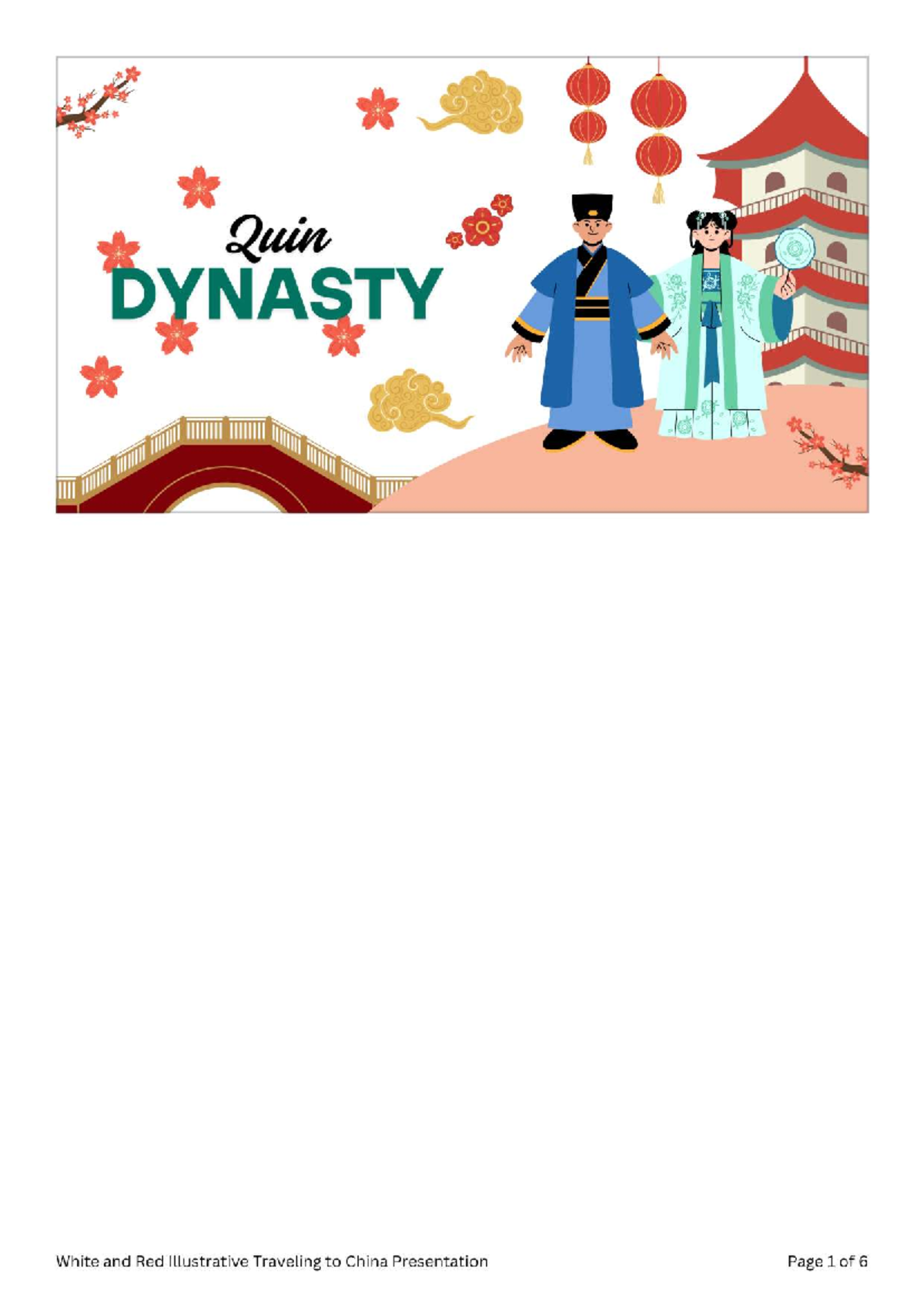 Qin Dynasty Overview: A Presentation on China's First Empire - Studocu