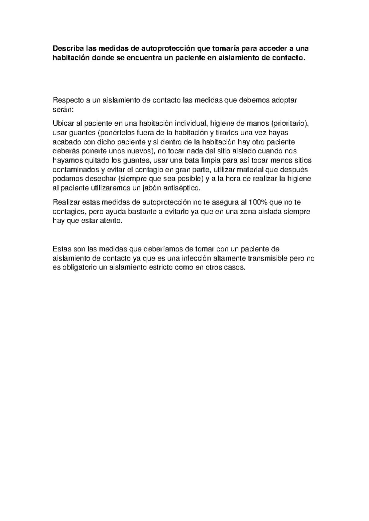Actividad final curso - Describa las medidas de autoprotección que ...