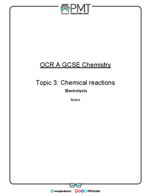 OCR A GCSE Chemistry: Topic 3 Chemical Reactions Notes - OCR A GCSE ...