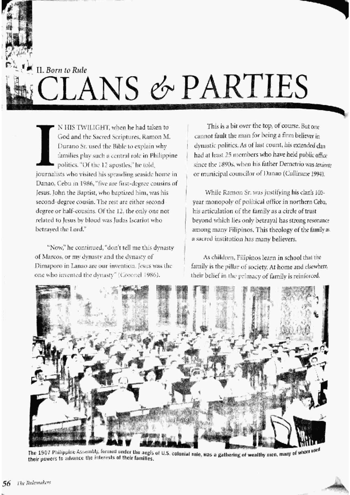 II. BORN TO RULE: Clans, Parties, and Political Dynasties in the ...