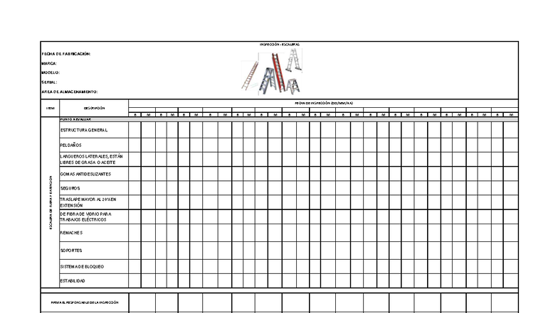 Escaleras Diario - MATERIAL DE REPASO PARA INSPECCION DIARIA DE EQUIPOS ...