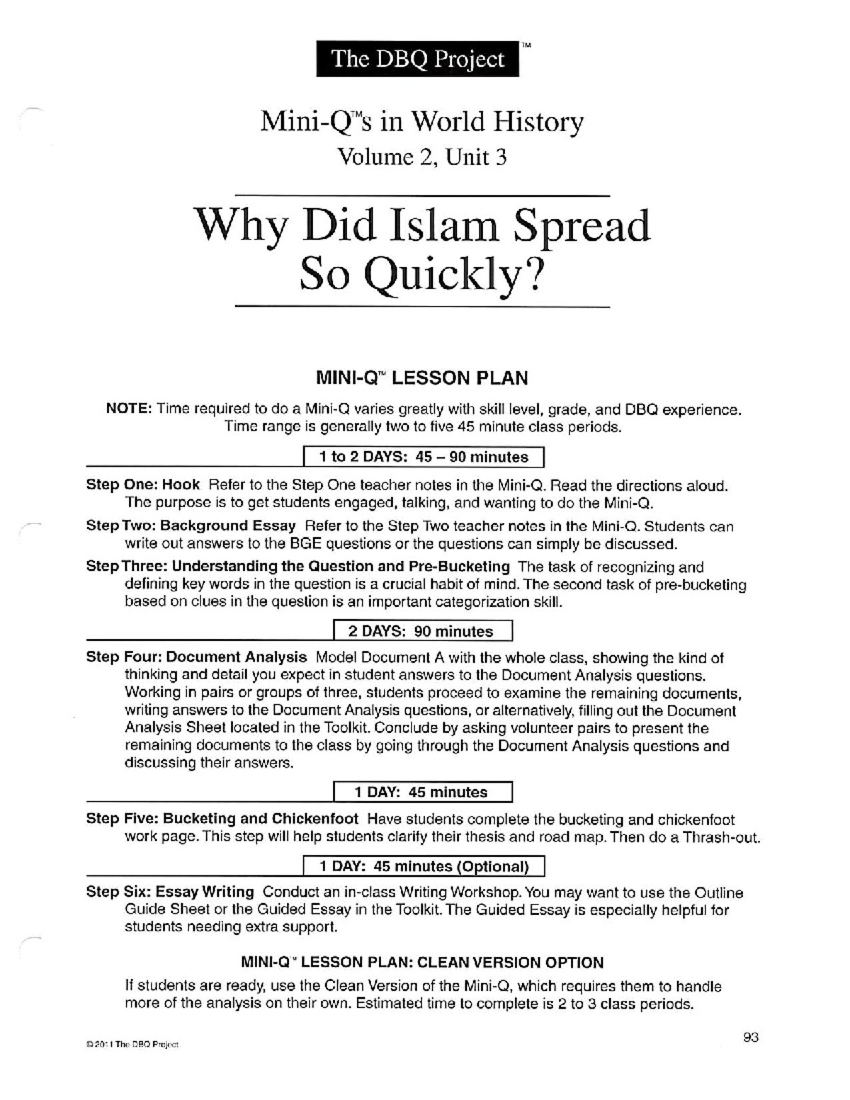 Spread of Islam DBQ Lesson Plan: Analyzing Rapid Expansion Factors ...