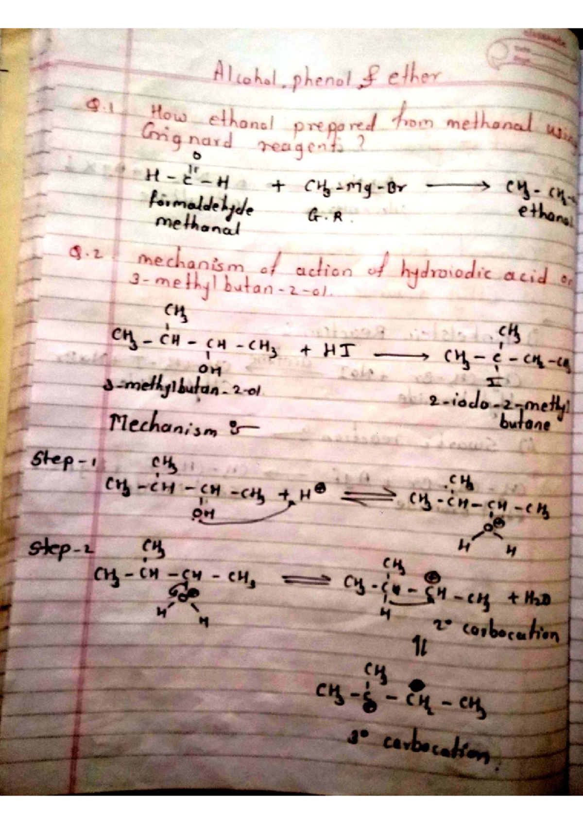 Alcohol, Phenol, Ether: Key Concepts and Reactions (Chem 101) - Studocu
