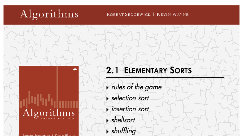 Elementary Sorts: Selection, Insertion, and Shellsort (CS 21) - Studocu