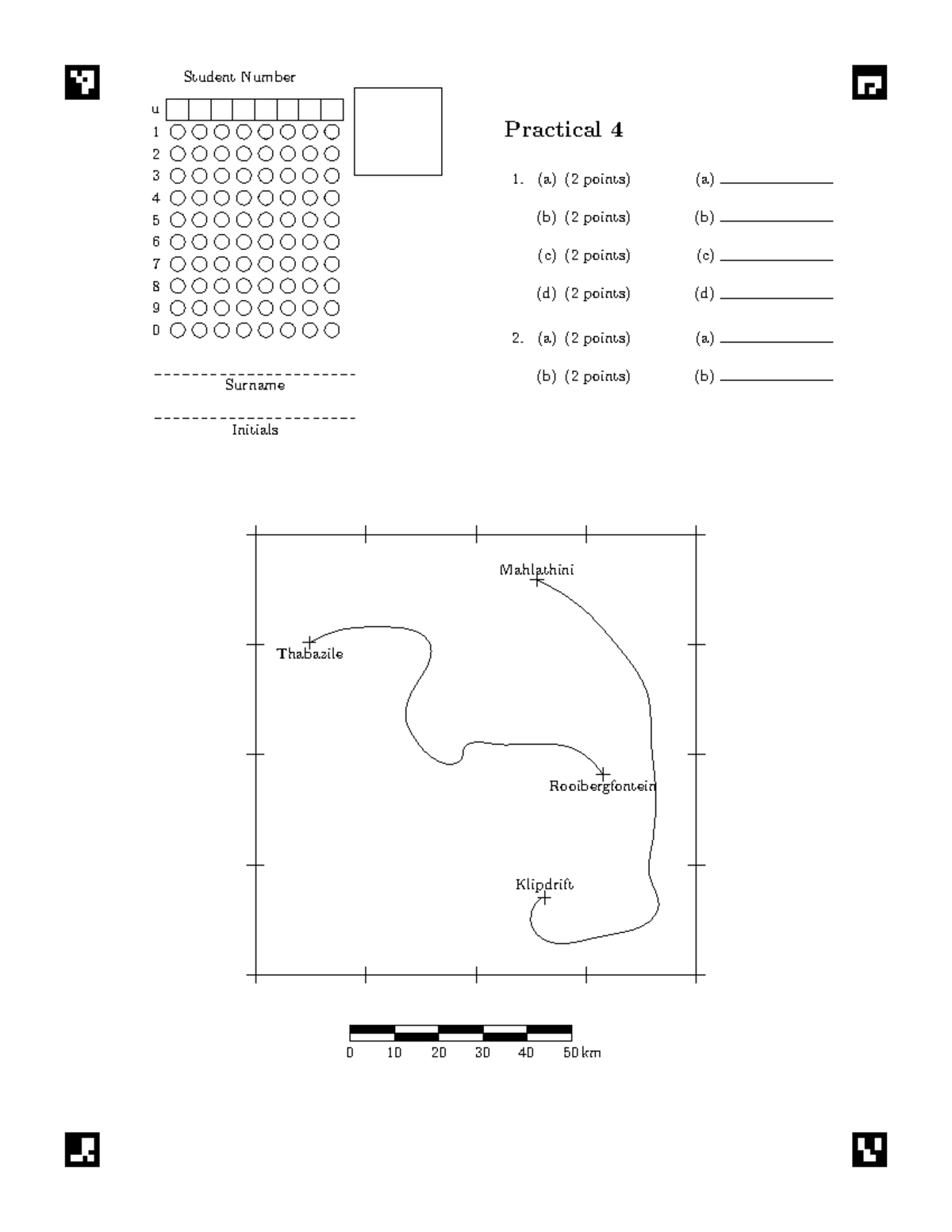 Practical 4 answer sheet - ENV201 - Student Number u 0 9 8 7 6 5 4 3 2 ...
