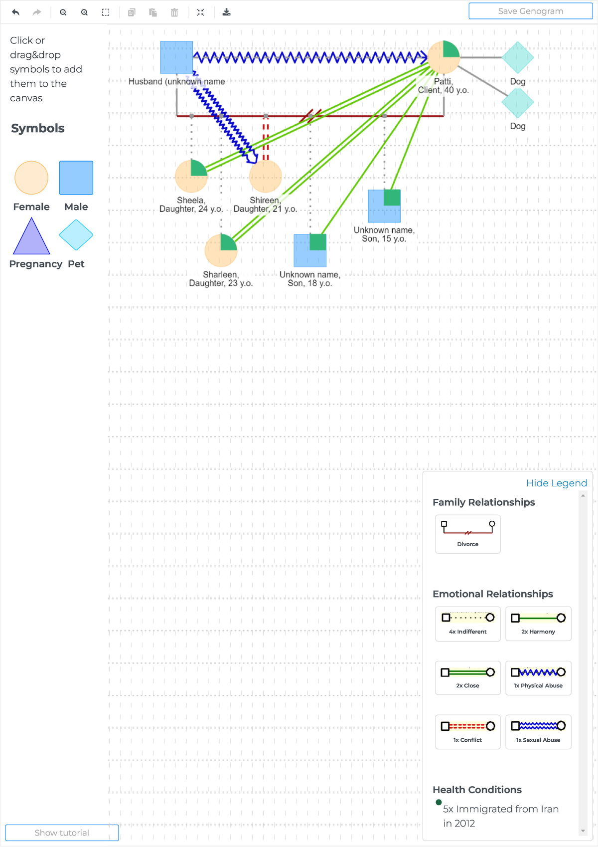 Genogram wk2 - NRNP 6645 - Save Genogram Click or drag&drop symbols to ...